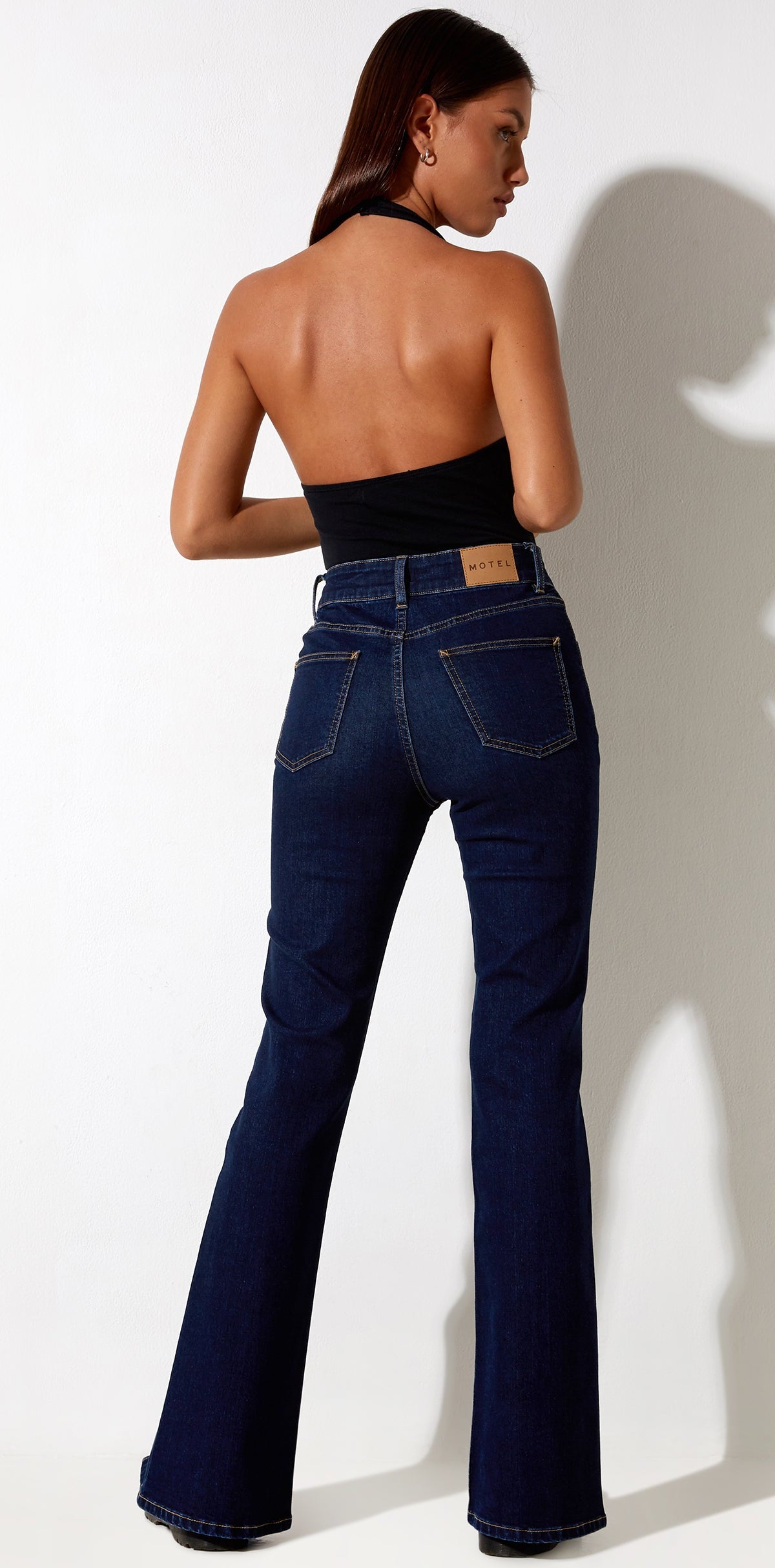 Indigo Blue Split Hem Denim Jeans | Seam Split – motelrocks-com-us