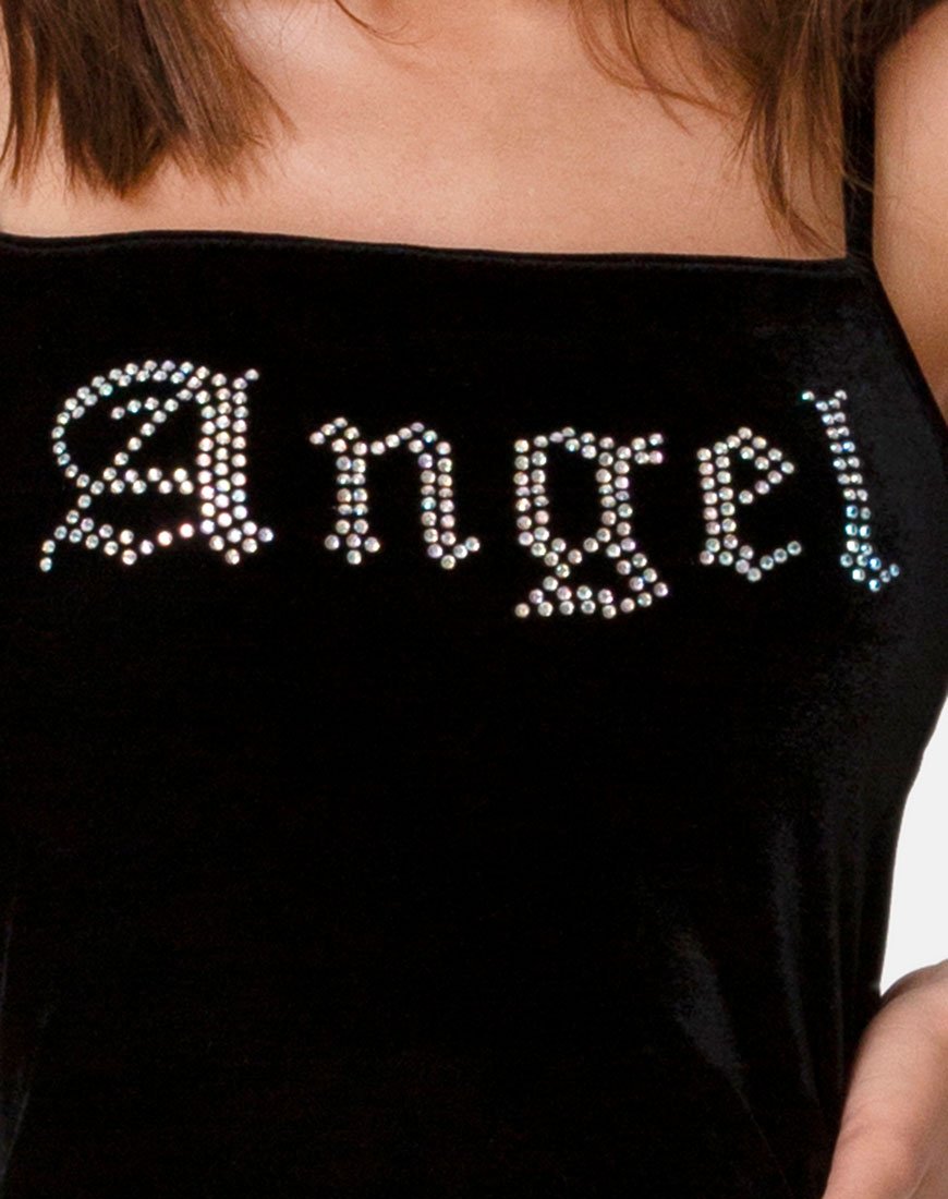 Seleh Dress in Black w/ Angel Diamante – motelrocks-com-us