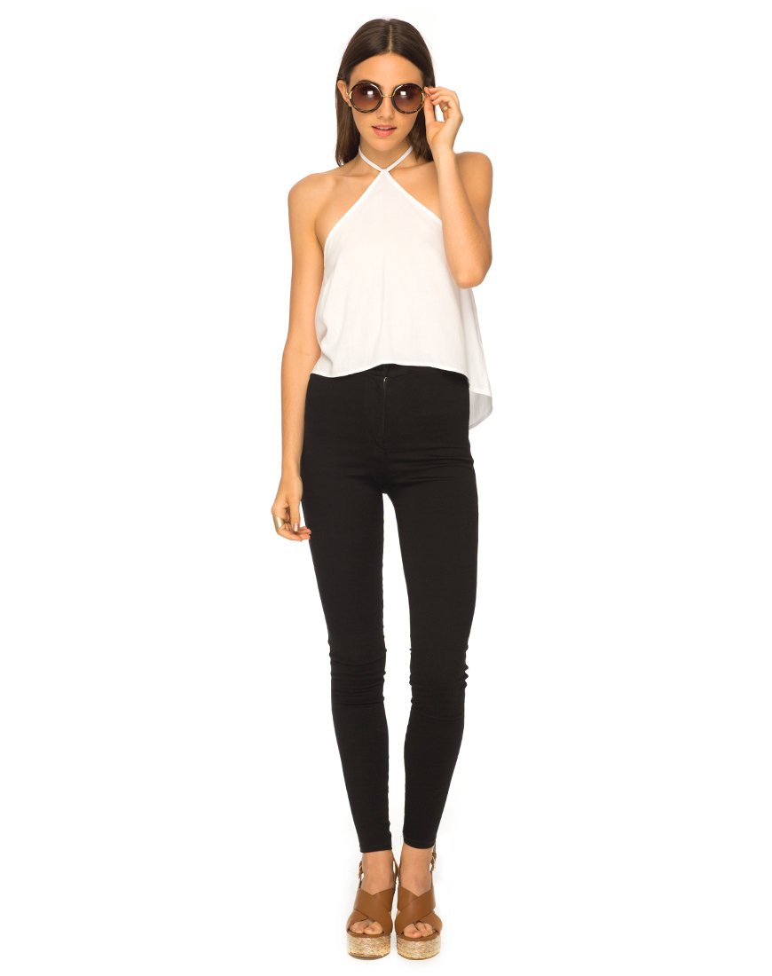 Shea Halter Swing Crop Top in White – motelrocks-com-us