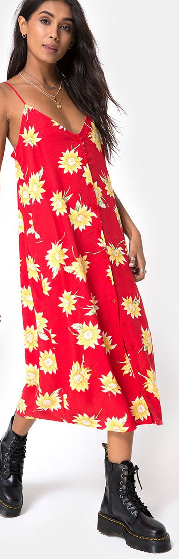 Sini Slip Midi Dress in Sunny Days Red – motelrocks-com-us