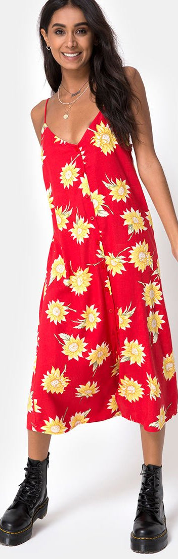 Sini Slip Midi Dress in Sunny Days Red – motelrocks-com-us
