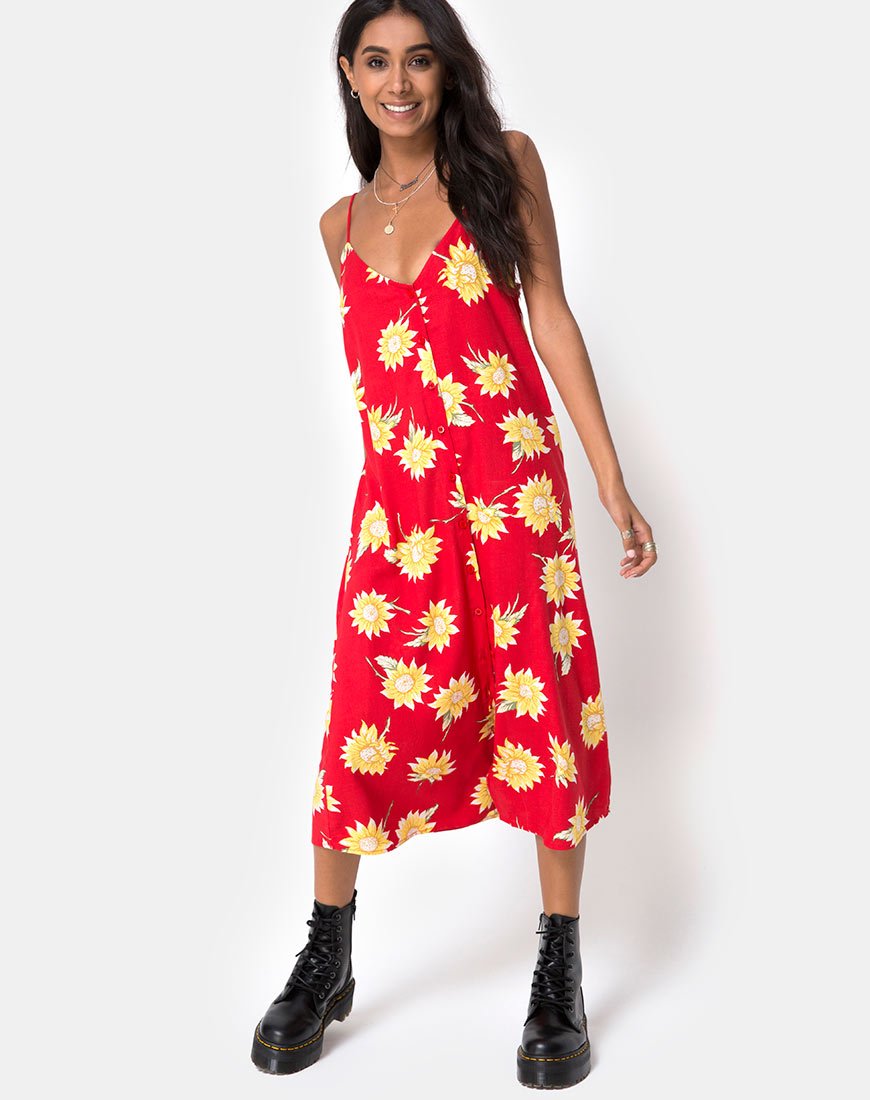 Sini Slip Midi Dress in Sunny Days Red – motelrocks-com-us