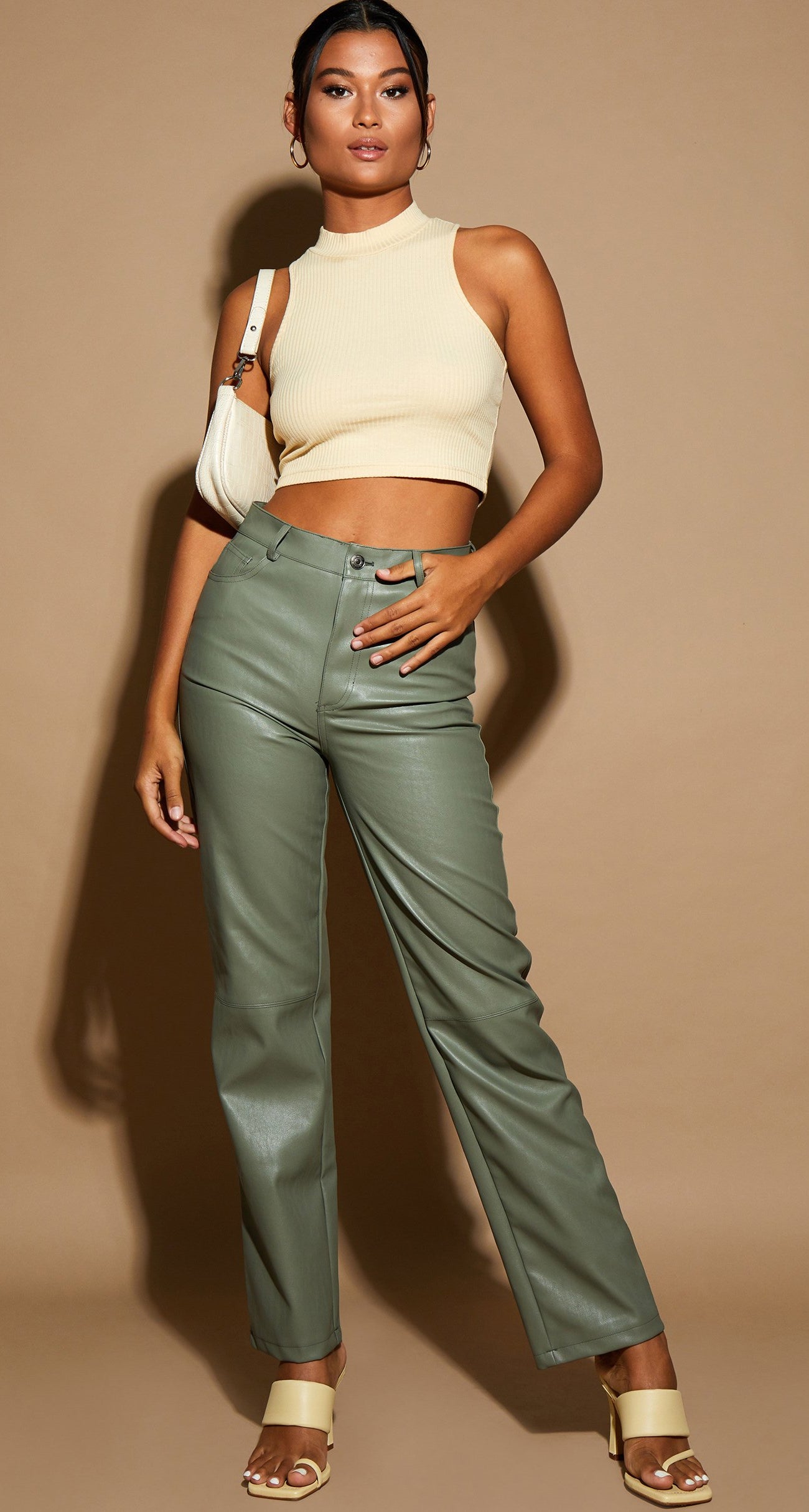 Khaki Straight Leg Trousers | Zova – motelrocks-com-us