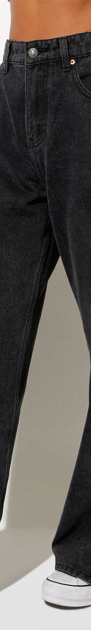 Black Wide Leg Split Hem Jeans | Parallel – motelrocks-com-us