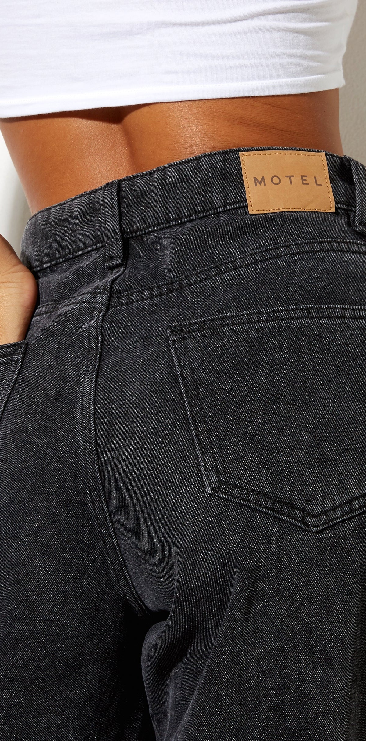 Black Wide Leg Split Hem Jeans | Parallel – motelrocks-com-us