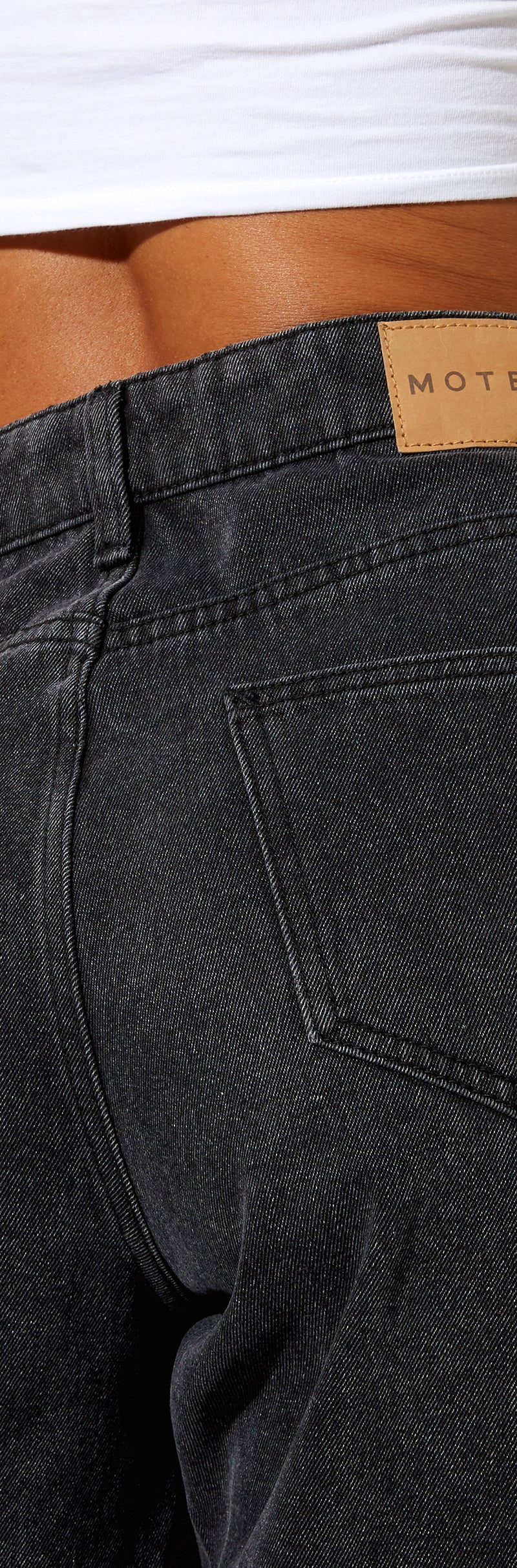 Black Wide Leg Split Hem Jeans | Parallel – motelrocks-com-us