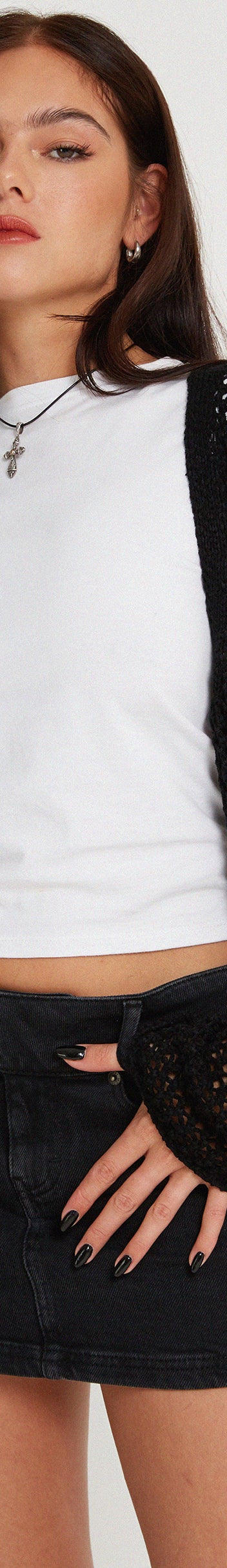 Black V-Neckline Long Sleeve Cardigan | Sukati – motelrocks-com-us