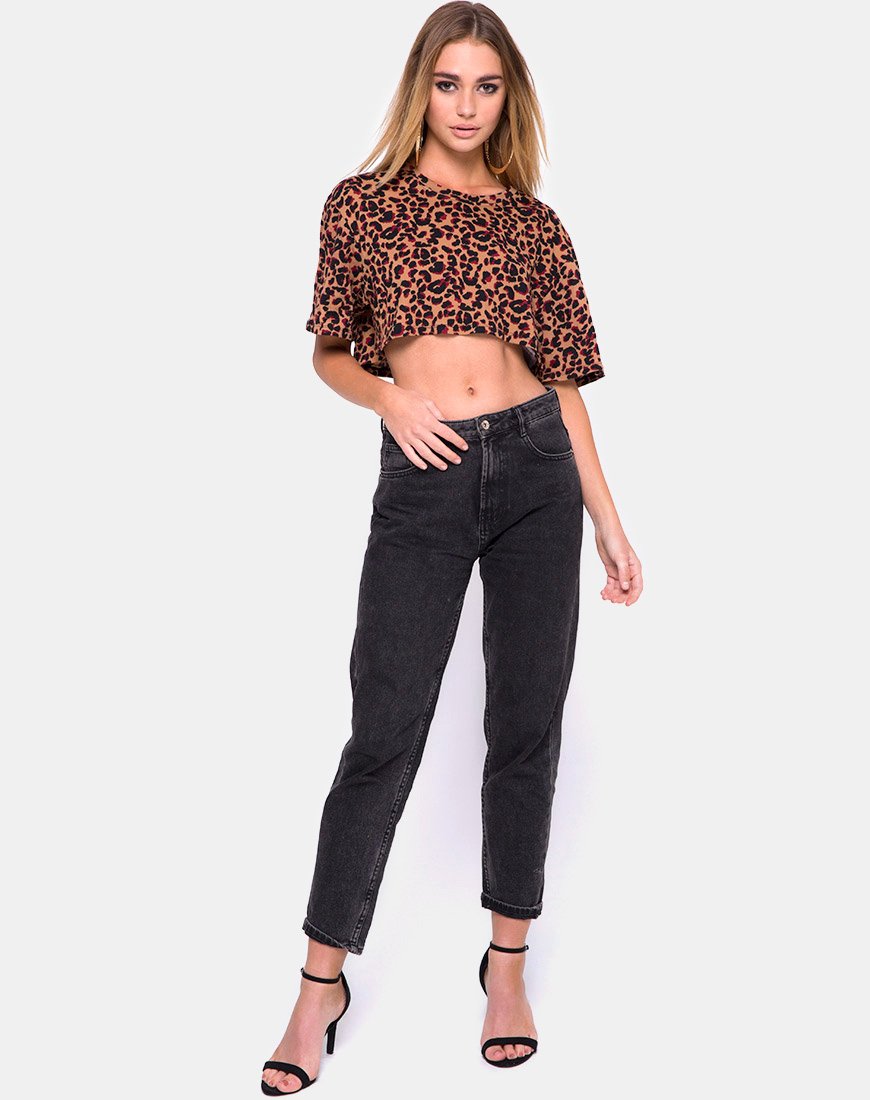 Super Cropped Tee in Jungle Leopard – motelrocks-com-us