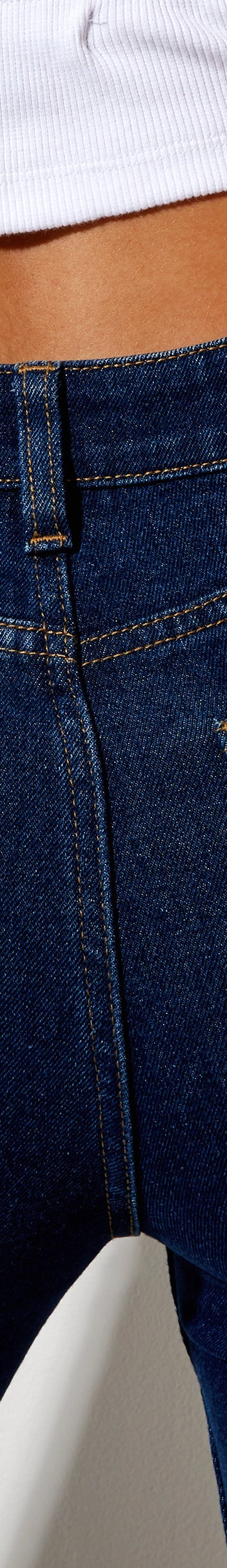 Mid Blue Flared Leg Denim Jeans | Super Flare – motelrocks-com-us