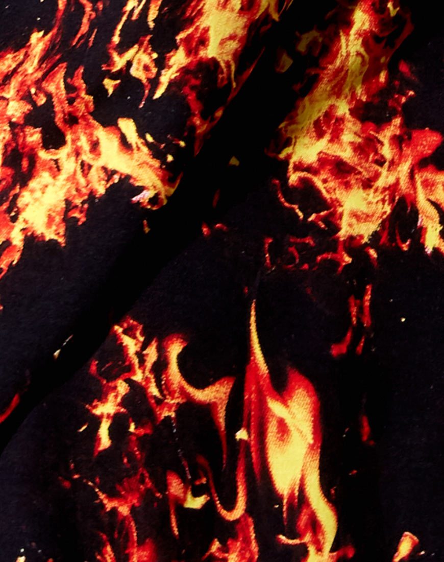 Oversized Fire Print Shirt | Taelsa – motelrocks-com-us