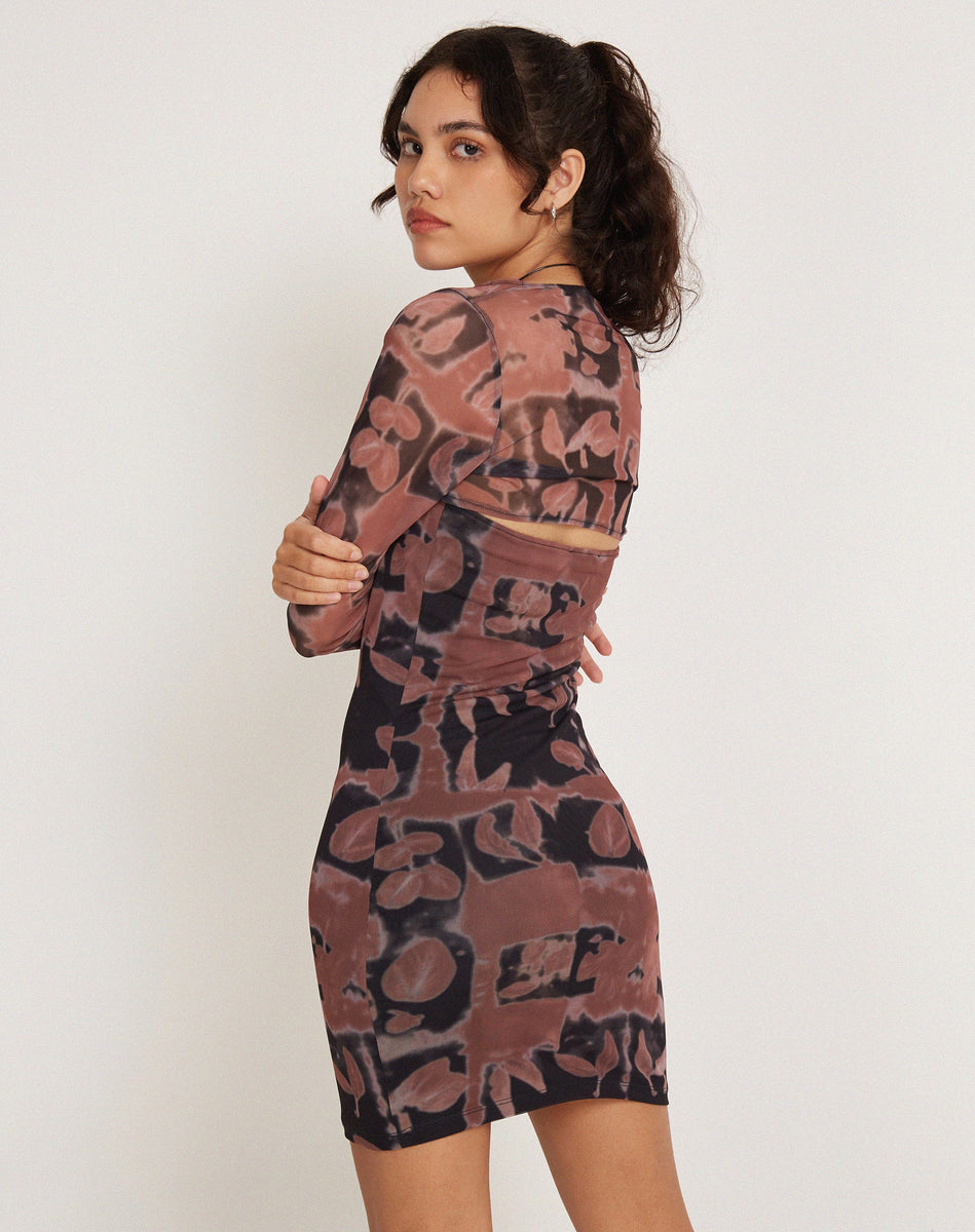 Botanical Bleed Black Mesh Mini Dress | Tara – motelrocks-com-us