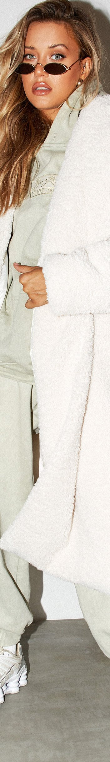 Cream Borg Oversized Longline Coat | Terence – motelrocks-com-us