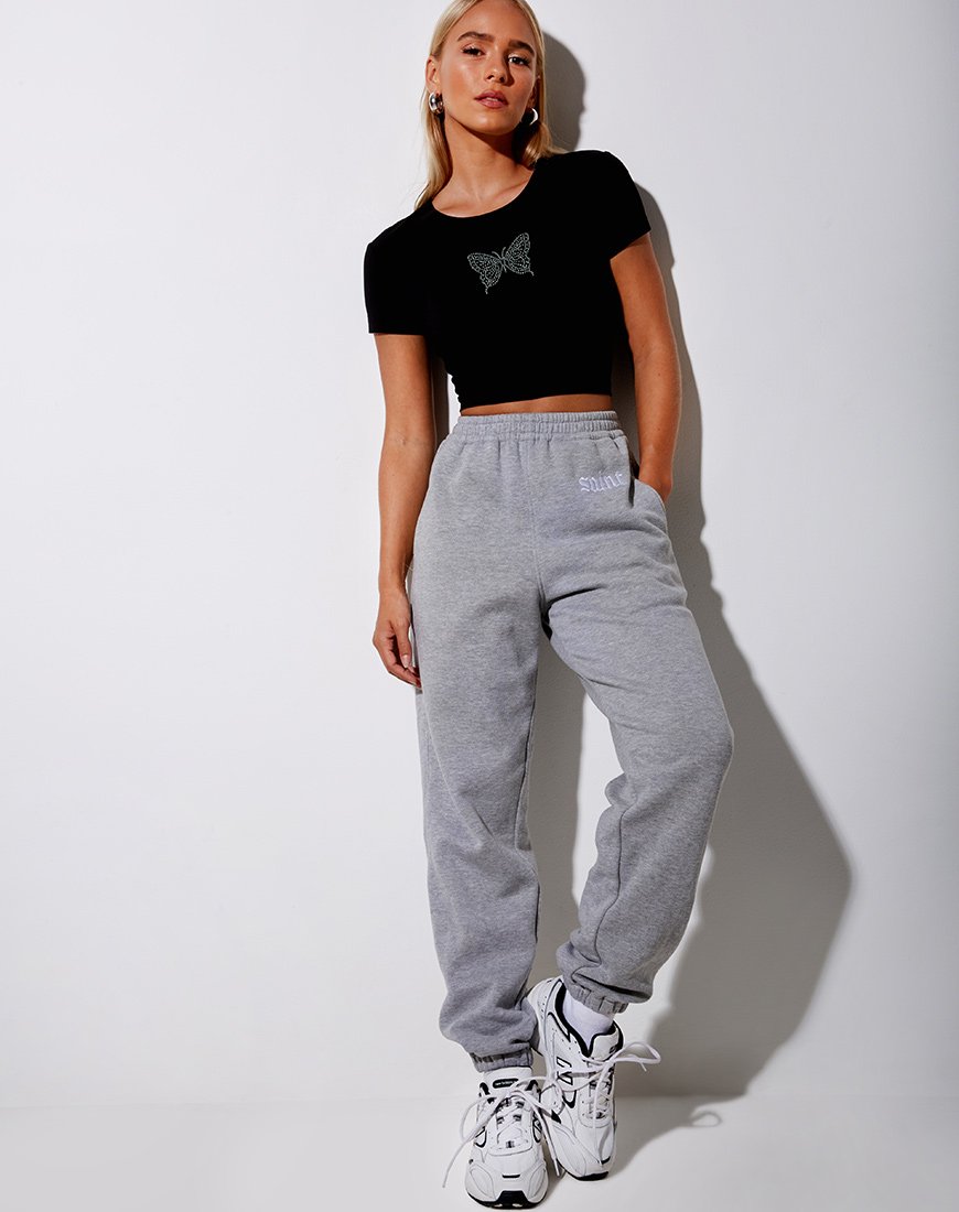 Short Sleeve Black Butterfly Crop Top | Tiney – motelrocks-com-us