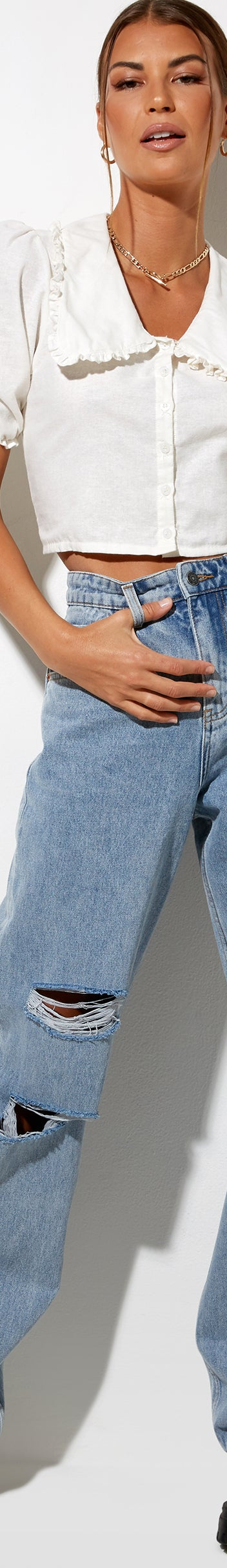 Big Collar White Blouse | Tucci – motelrocks-com-us