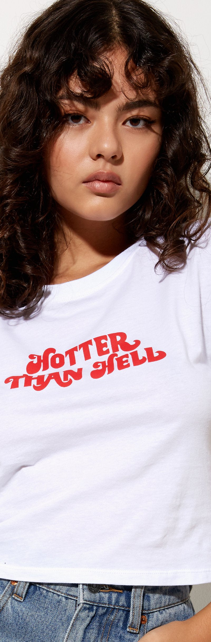 White Hotter Than Hell T-Shirt | Shrunk – motelrocks-com-us