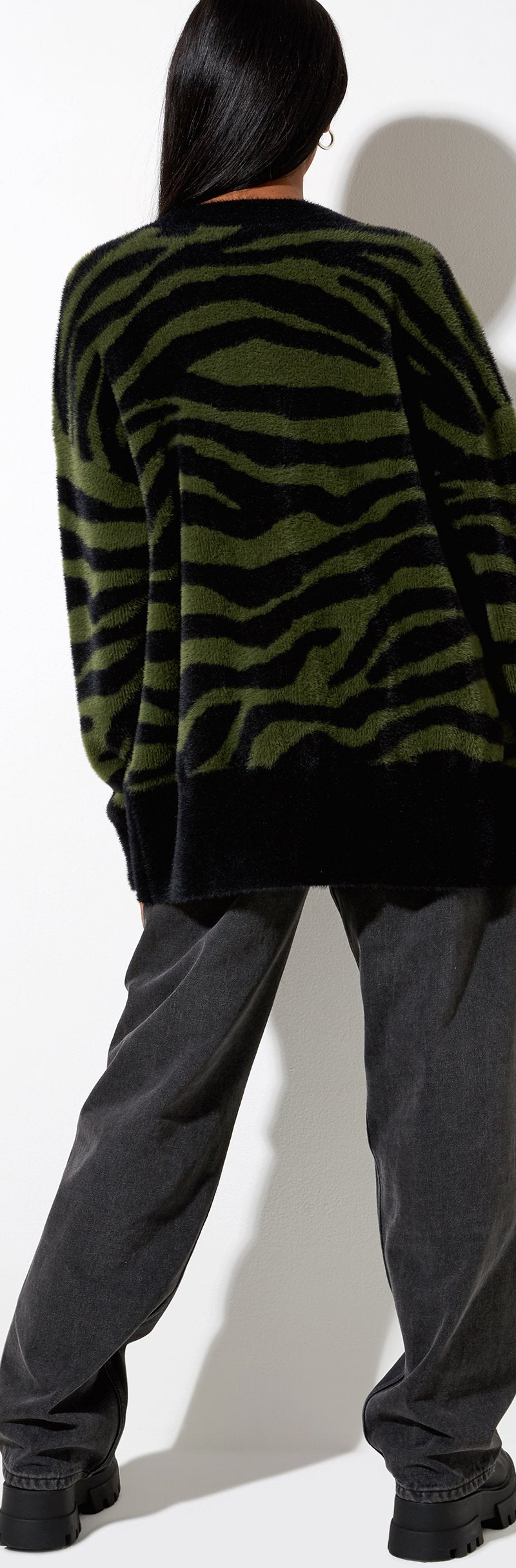 Green and Black Zebra Print Cardi | Uriela – motelrocks-com-us