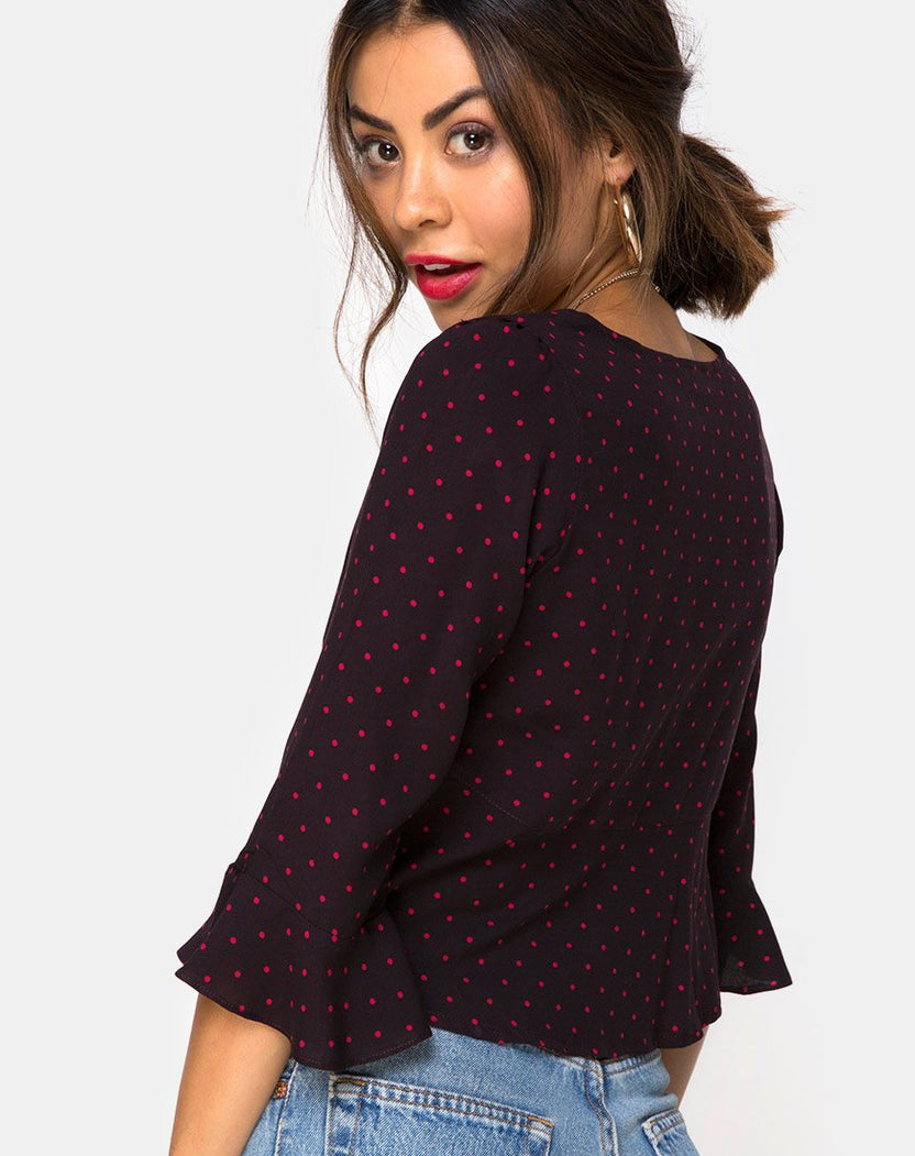 Vinequa Top in Cuban Dot Red – motelrocks-com-us