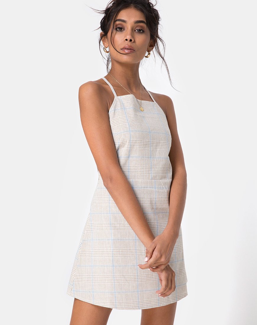 Vore Dress in Tonal Cotton Plaid – motelrocks-com-us