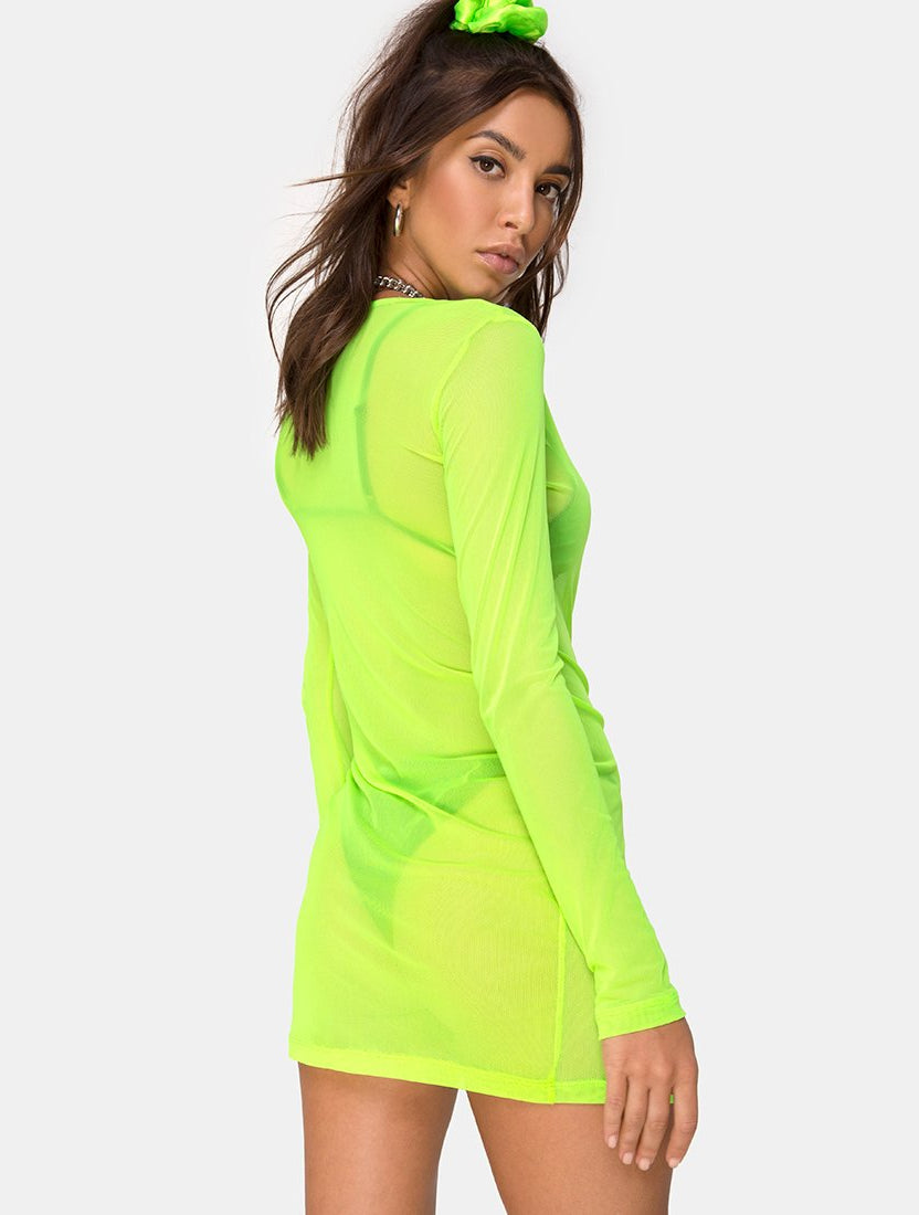 Wyatt Bodycon Dress in Fluro Yellow – motelrocks-com-us
