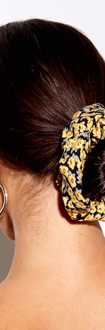 XL Mini Bloom Yellow Hair Accessory | Scrunchie – motelrocks-com-us