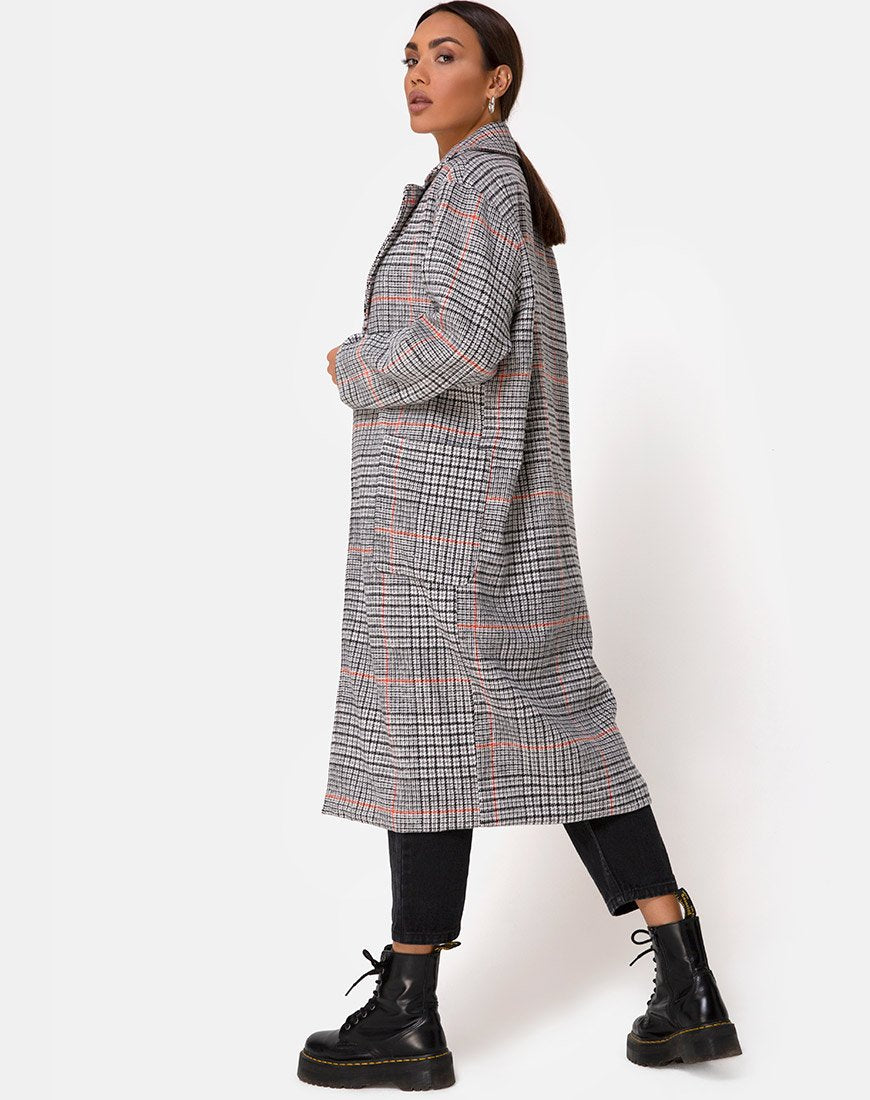 Orange Check Duster Coat | Glenn – motelrocks-com-us