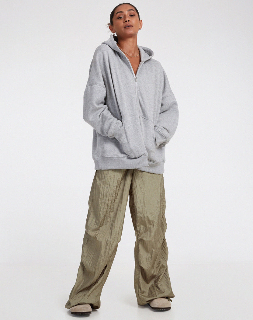 Grey Zip Up Hoodie | Hollack – motelrocks-com-us