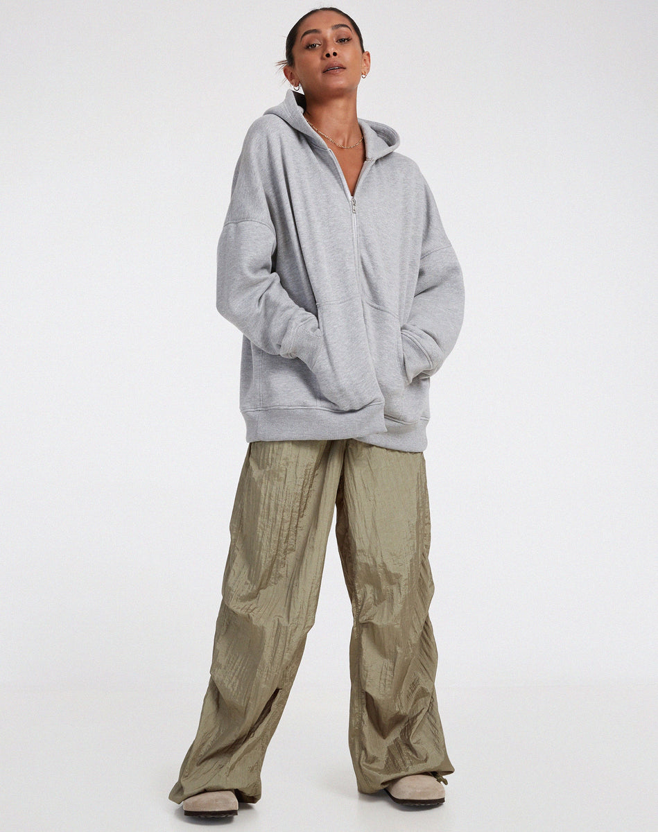 Grey Zip Up Hoodie | Hollack – motelrocks-com-us